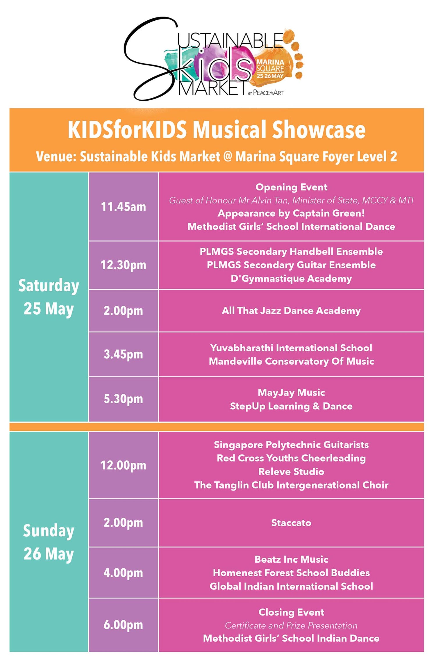 KIDSforKIDS Showcase Schedule – Sustainable Markets SG
